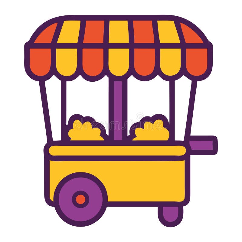 Popcorn Stand Carnival Icon Stock Vector - Illustration of snack ...