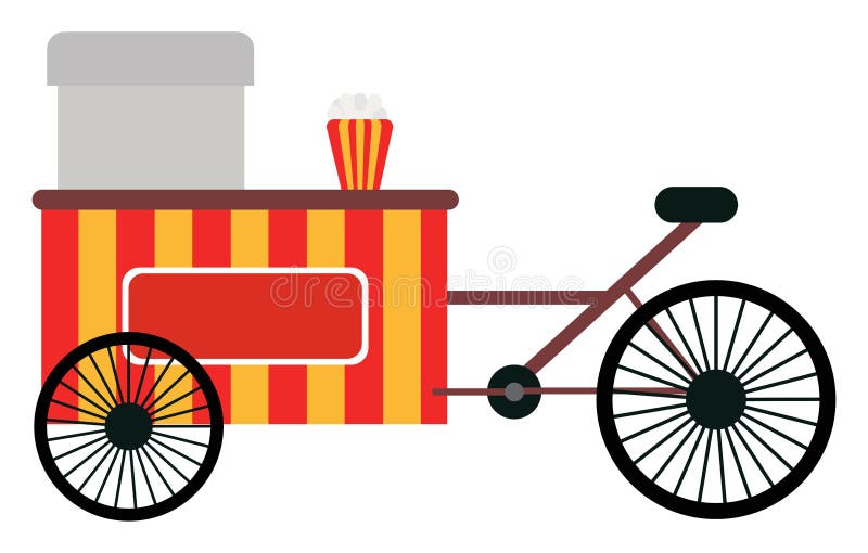 Popcorn stand and people stock vector. Illustration of market - 125482648