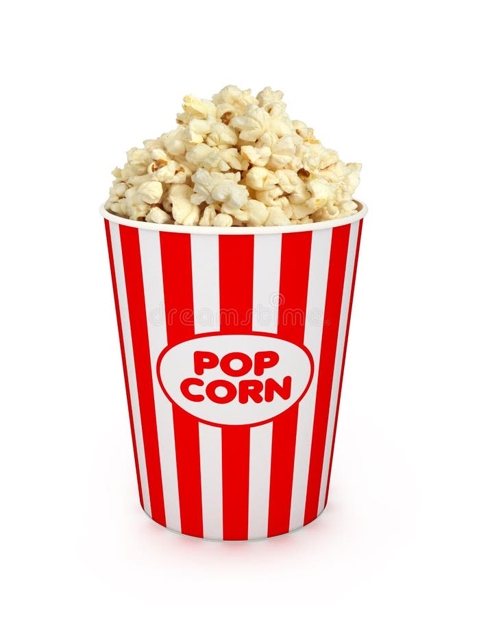Full bucket of popcorn. stock photo. Image of carton - 37909306