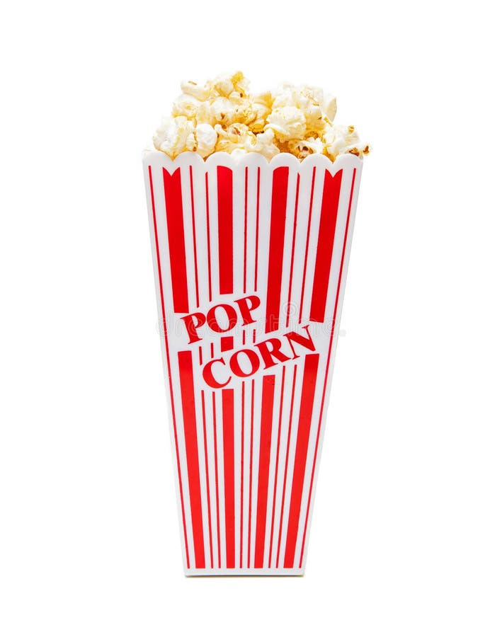 Popcorn in a Tall Box stock photo. Image of isolated - 56215210