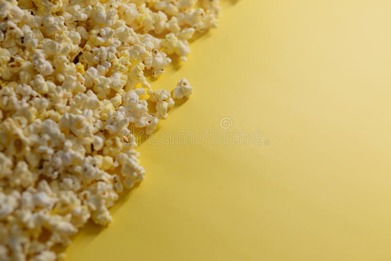 Popcorn Texture on a Blue Background. Stock Image - Image of leisure ...