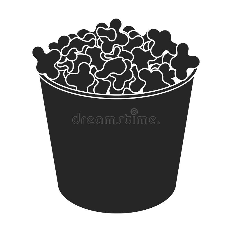 Popcorn Vector Icon.Black Vector Icon Isolated on White Background ...