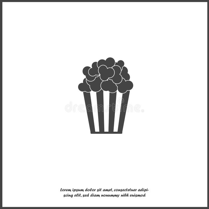 Popcorn Vector Icon. Box of Popcorn on White Isolated Background Stock ...