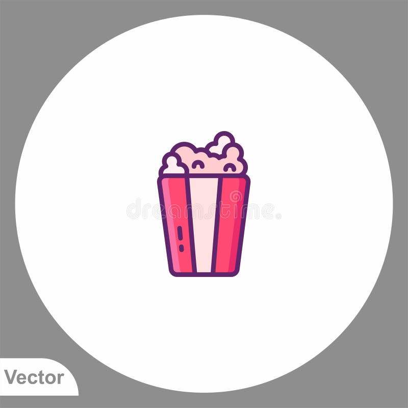 Popcorn Vector Icon Sign Symbol Stock Vector - Illustration of meal ...