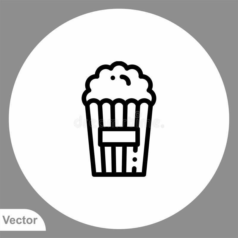 Popcorn Vector Icon Sign Symbol Stock Vector - Illustration of icon ...