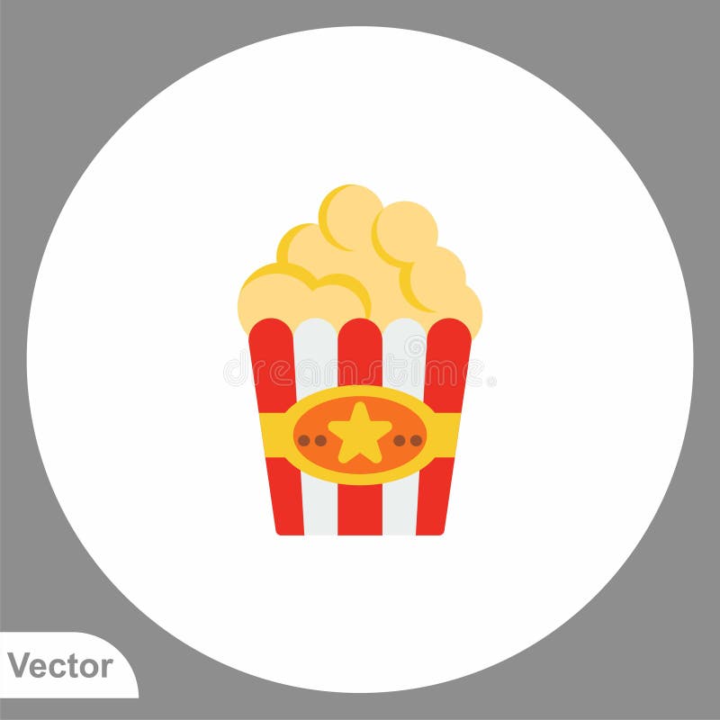 Popcorn Vector Icon Sign Symbol Stock Vector - Illustration of design ...