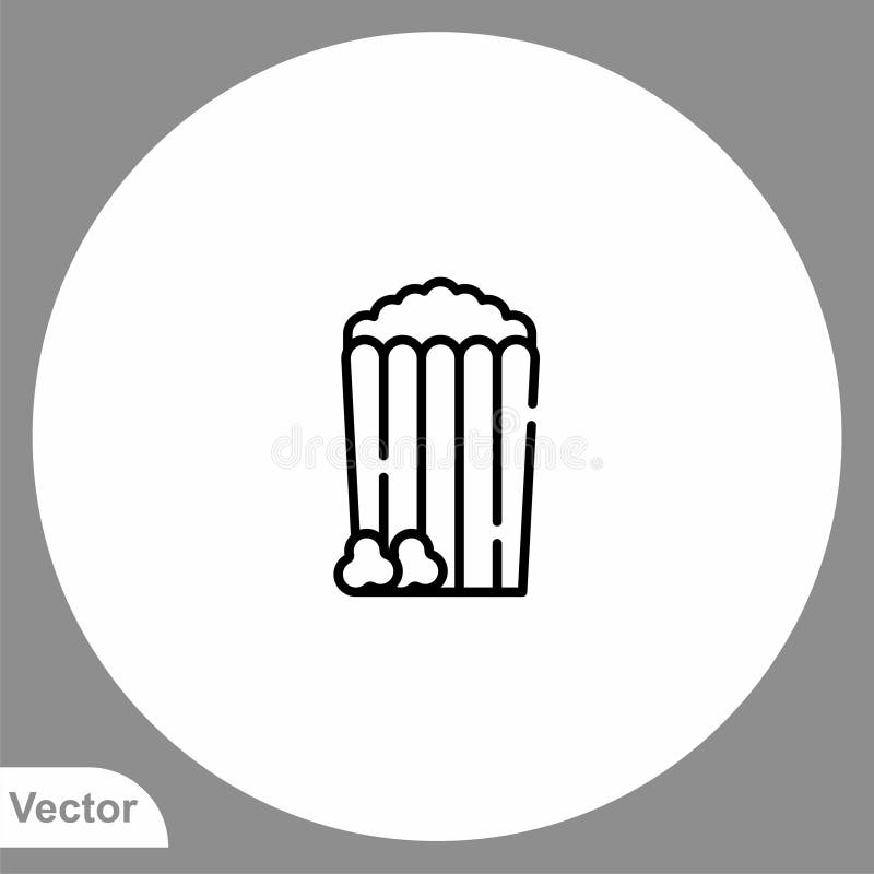 Popcorn Vector Icon Sign Symbol Stock Vector - Illustration of icon ...