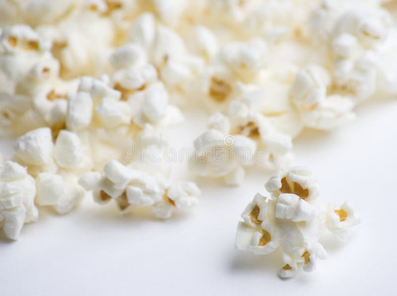 Popcorn on White stock image. Image of healthy, snack - 9836213