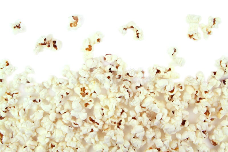 Popcorn on White Background Stock Image - Image of salt, refreshment ...