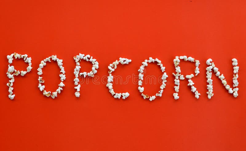 Popcorn writing stock photo. Image of sugary, lettering - 43040796
