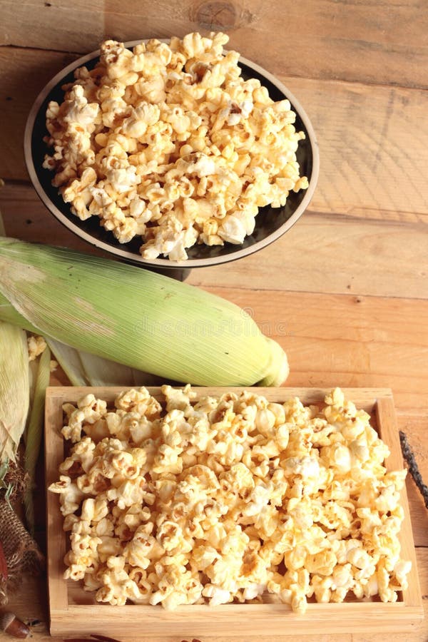 Popcorn and Yellow Dry Corn Grain with Fresh Corn. Stock Image - Image ...