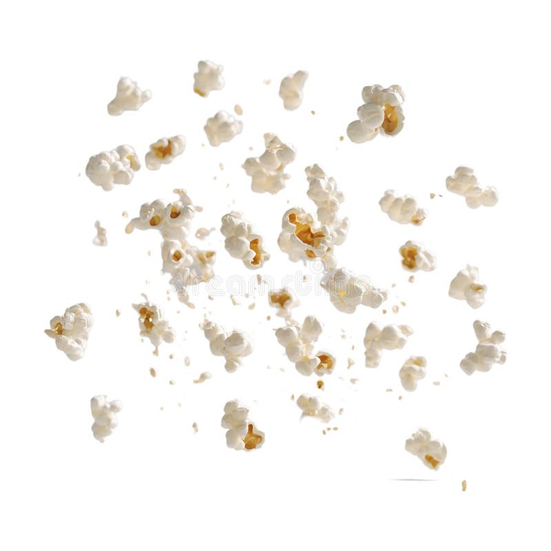 Popcorns in Air Falling on Transparent Background - Ai Generated Stock ...