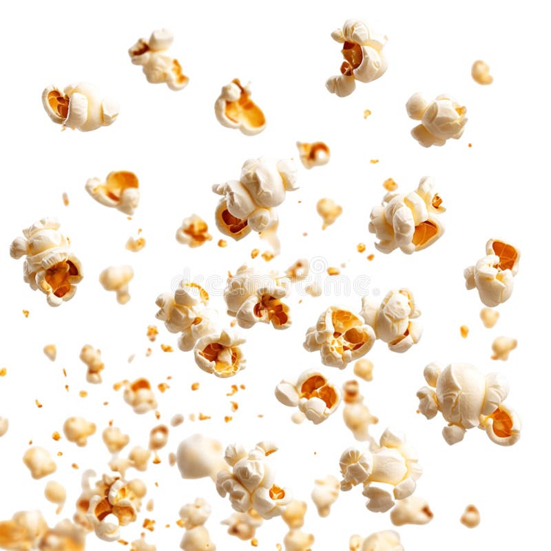 Popcorns in Air Falling on Transparent Background - Ai Generated Stock ...