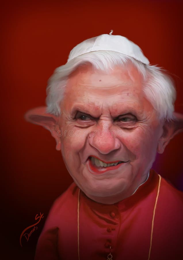 Pope Benedict XVI Caricature Editorial Photo - Illustration of cartoon ...