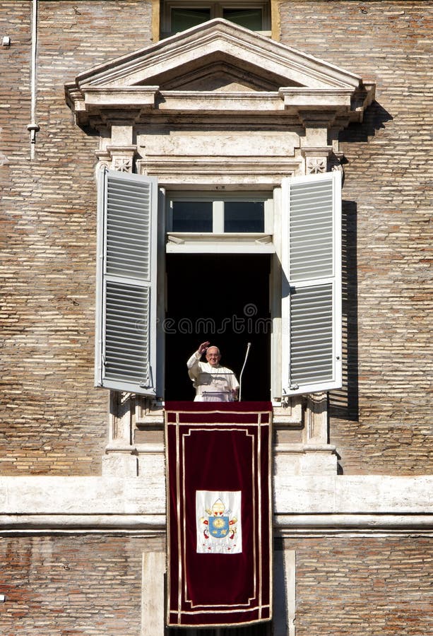 Pope Francesco Appeared at the Window. December 8, 2014 Editorial Stock ...