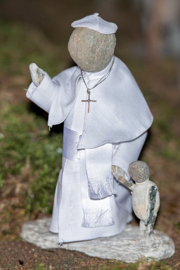 Pope Francis Small Stone Statue Stock Photo - Image of religious ...