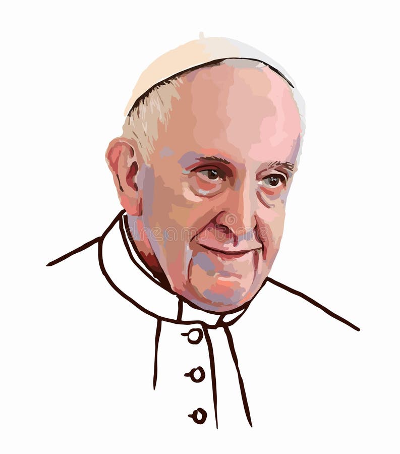 Pope Francis Vector Line Art Editorial Stock Photo - Illustration of ...
