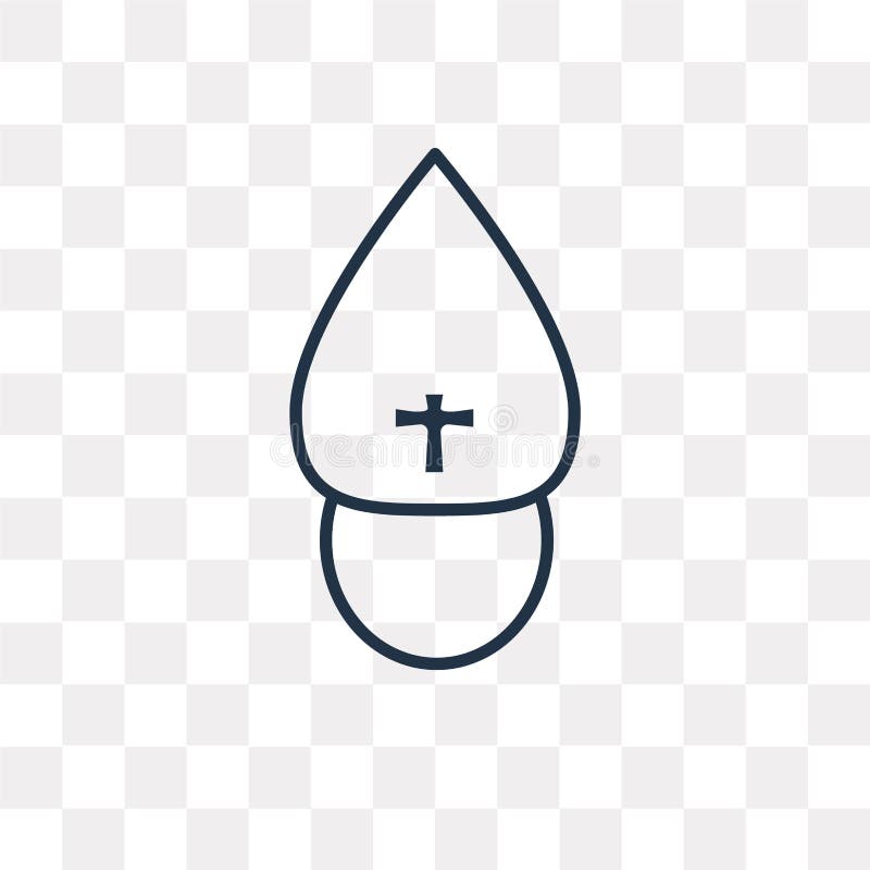 Pope Vector Icon on Transparent Background, Linear Pope Stock Vector ...