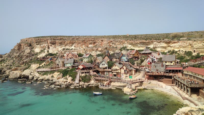 Popeye Village, Malta Island ðŸ’› Editorial Photo - Image of beach ...