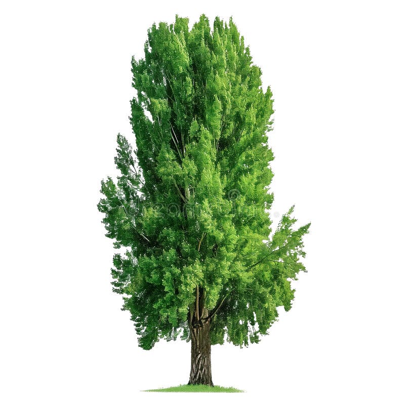 Poplar Isolated on a White or Transparent Background. Poplar Tree with ...