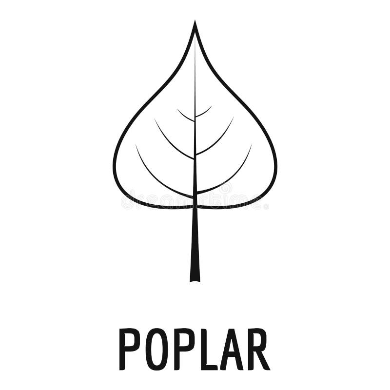 Poplar Leaf Icon, Simple Black Style Stock Vector - Illustration of ...