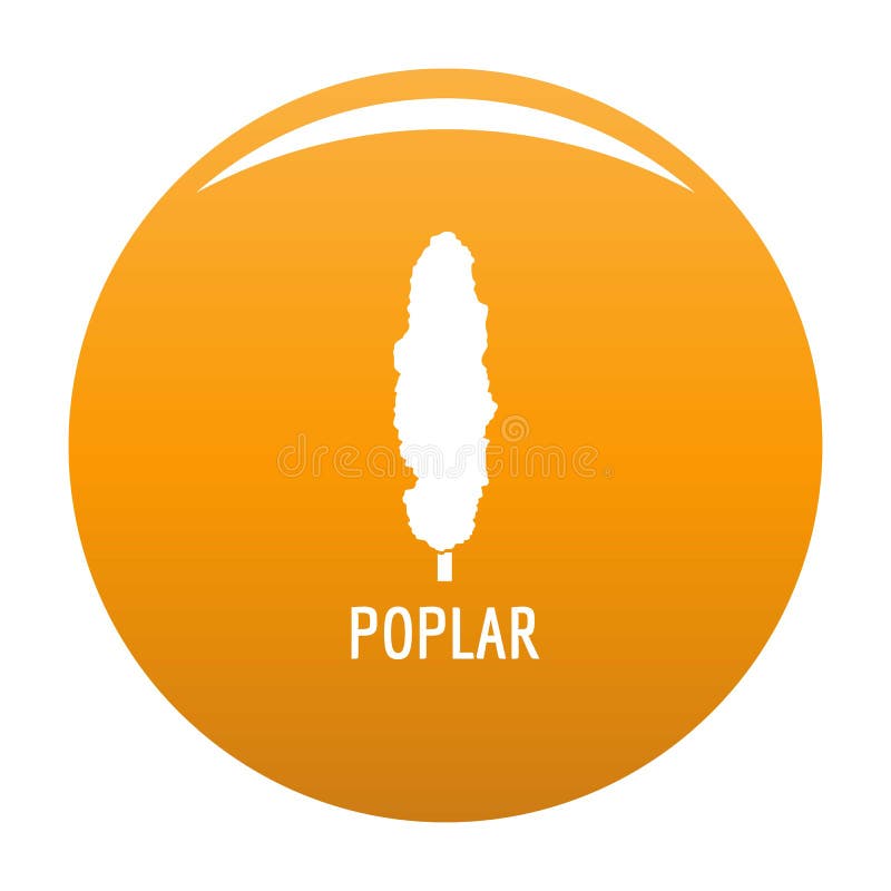 Poplar Tree Icon Vector Orange Stock Vector - Illustration of garden ...