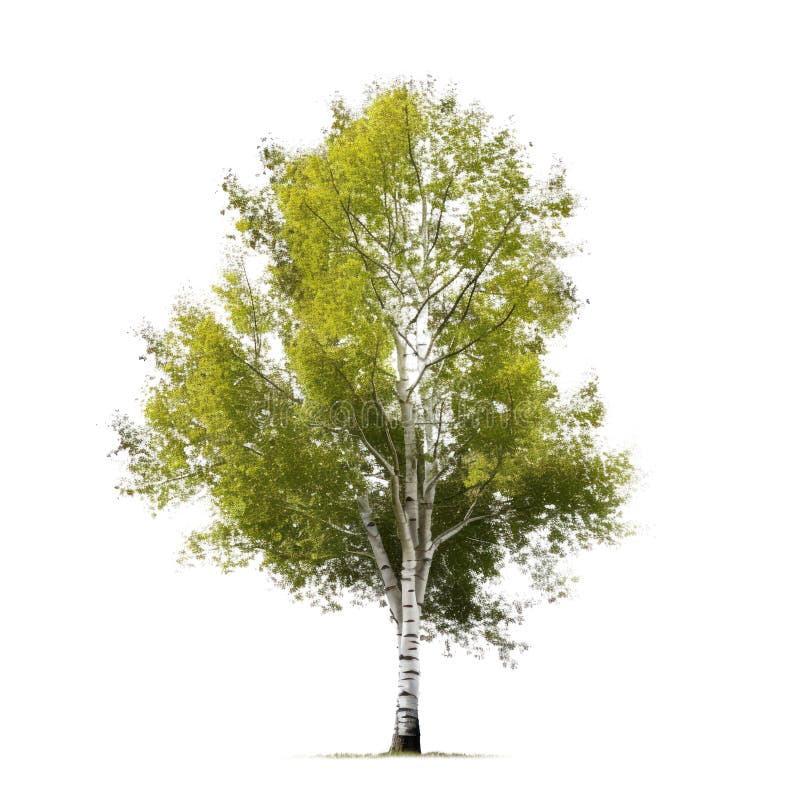 Poplar Tree Isolated on White Transparent Background Stock Illustration ...