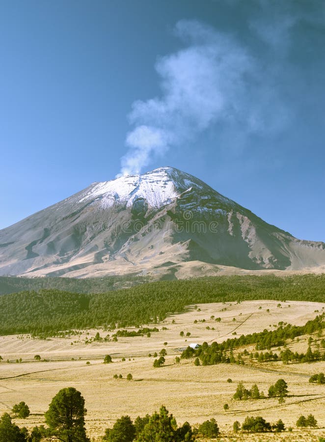 Popocatepetl Vulkan stockfoto. Bild von gefährlich, eingebürgert - 884838