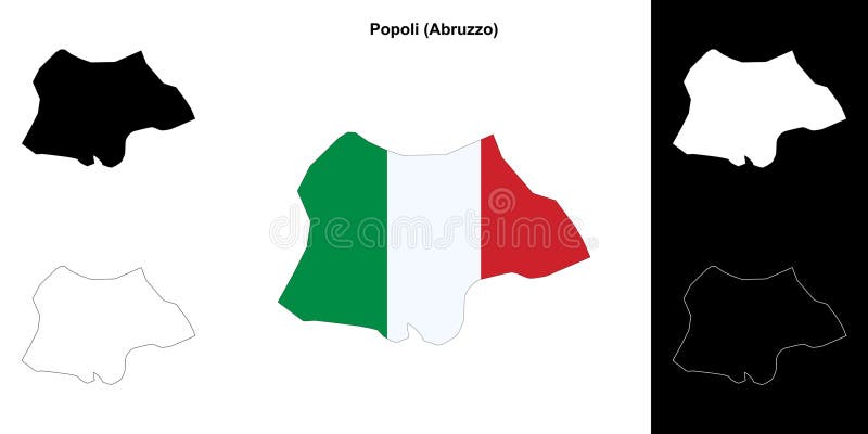 Popoli outline map stock vector. Illustration of silhouette - 385761834