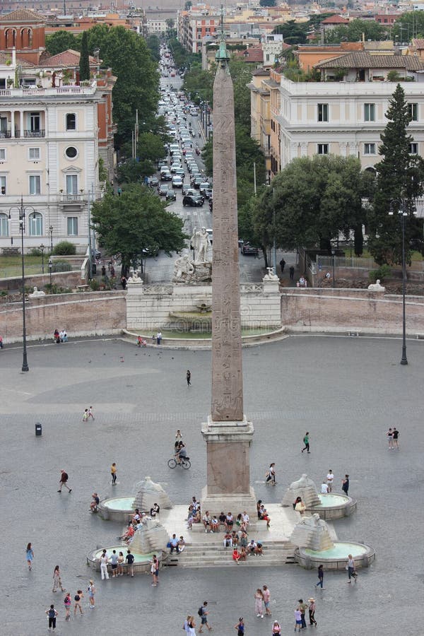 Popolo Square and Obelisk in Rome Editorial Image - Image of italy ...