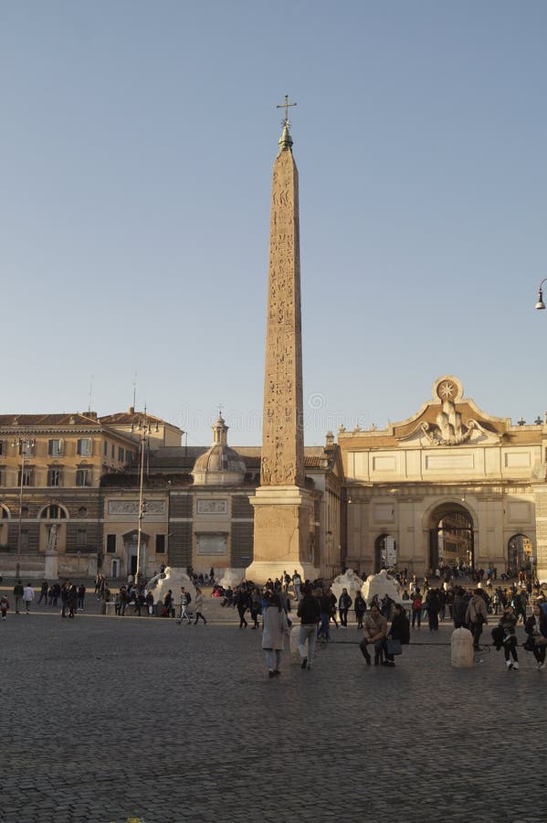 Popolo Square in Rome editorial image. Image of heritage - 66219020