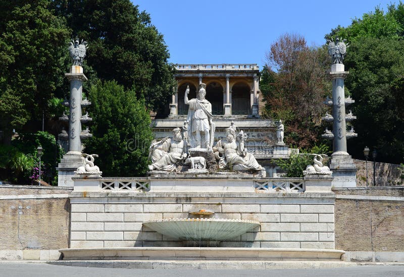 Popolo Square - Sculpture of Romulus and Remus in Stock Image - Image ...