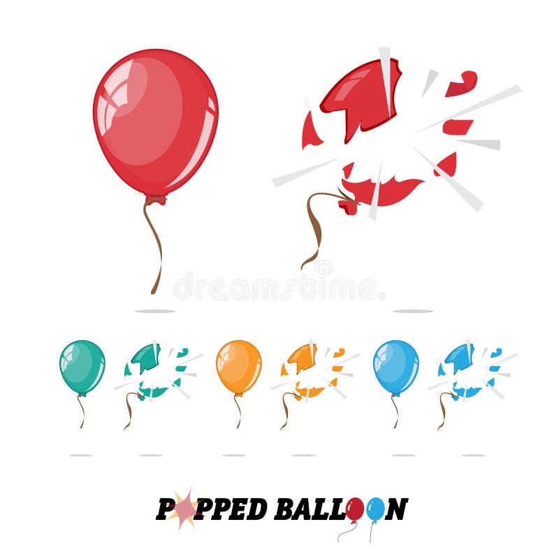 Popped balloon - stock illustration. Illustration of financial - 65812956
