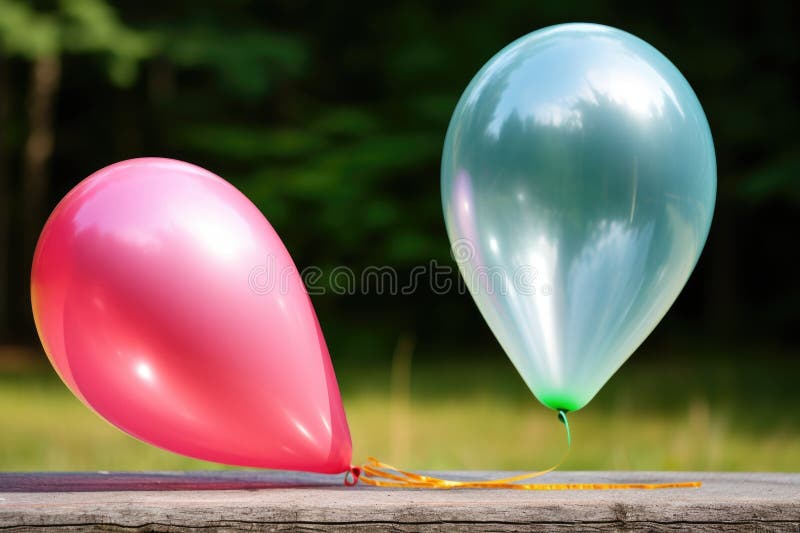 A Popped Balloon Next To an Inflated Balloon Stock Image - Image of ...