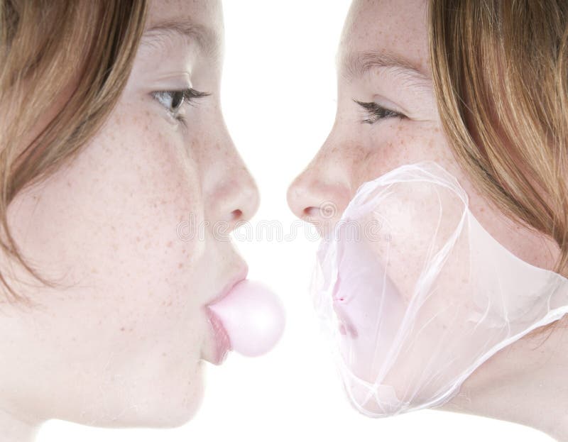 Popped bubblegum on face stock photo. Image of faceoff - 16987612
