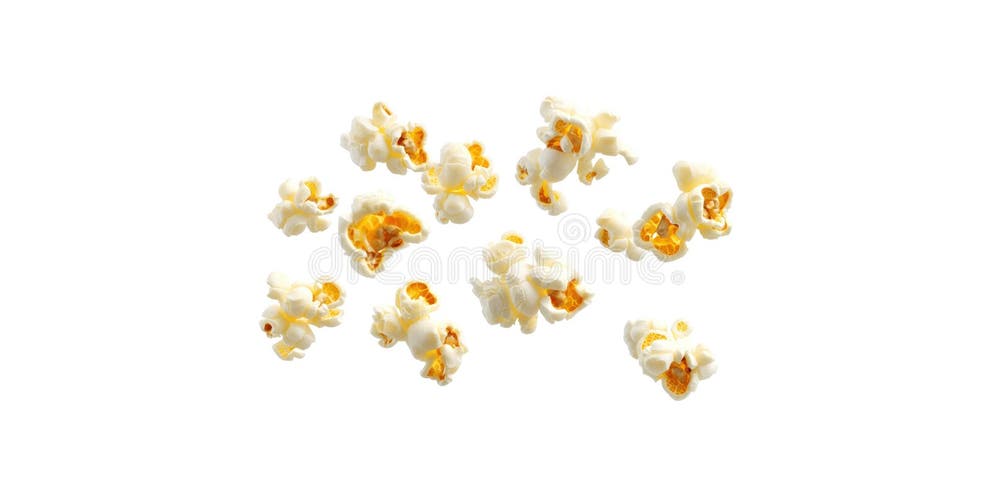 Popped Popcorn Kernels Isolated on Transparent Background Stock Photo ...