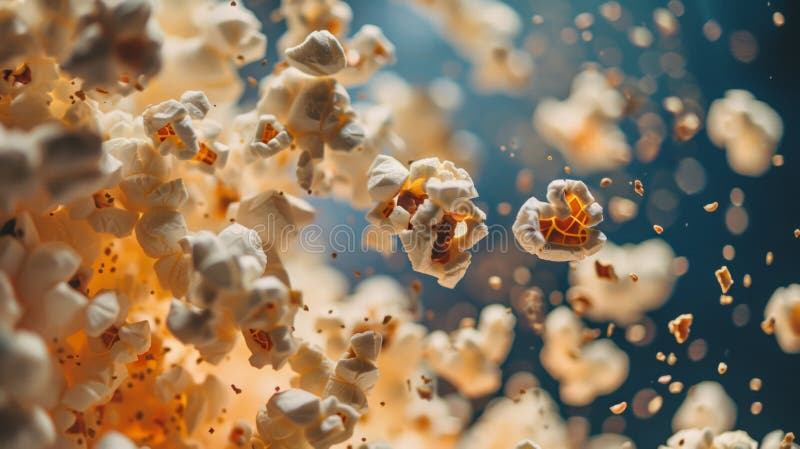 Popped Popcorn Kernels in Mid-air Stock Photo - Image of delicious, popping: 356321982