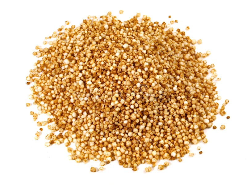 Popped Quinoa on White Background - Isolated Stock Photo - Image of ...