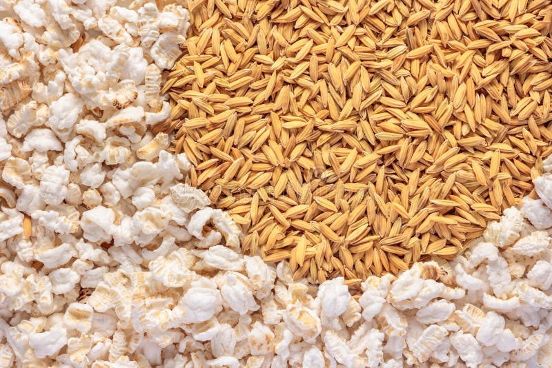 Popped rice as background. stock image. Image of grain - 54471493