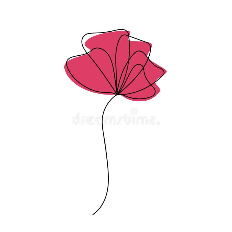 Poppies Flower Continuous Line Drawing. Abstract Minimal Flower ... Poppies Flower Continuous Line Drawing. Abstract Minimal Flower ...