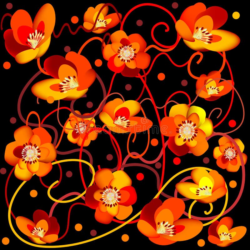 Poppies and ribbons stock vector. Illustration of isolated - 18910505