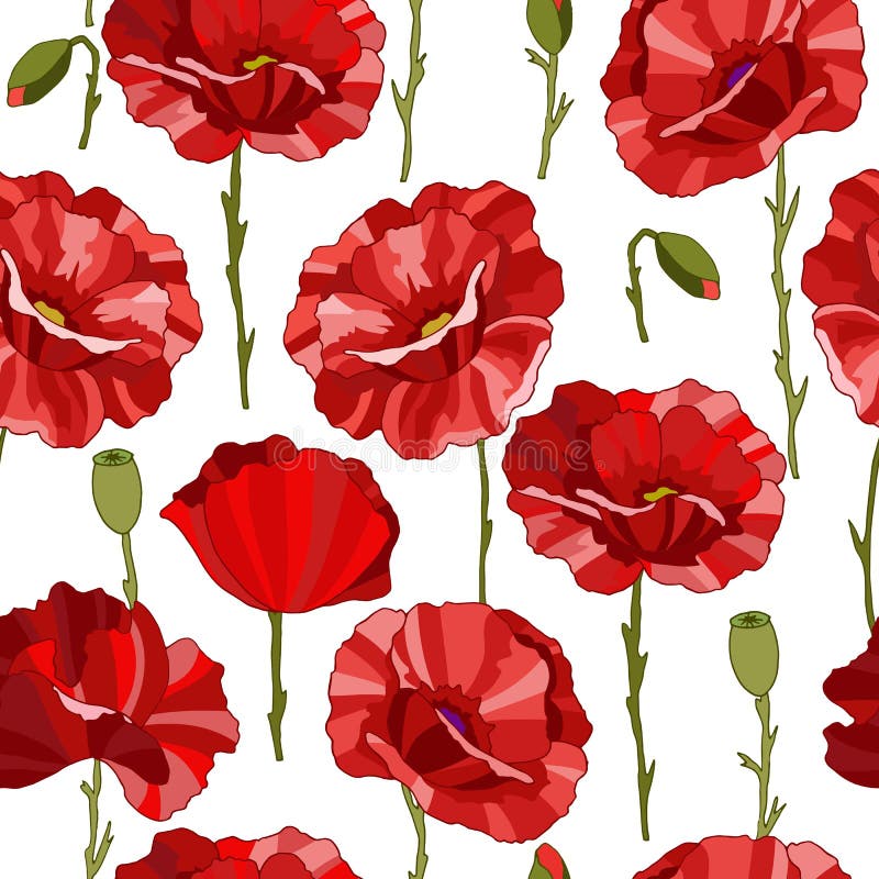 421 Poppies, Wallpaper and Fabric Ornament, Wrapping Paper, Background ...
