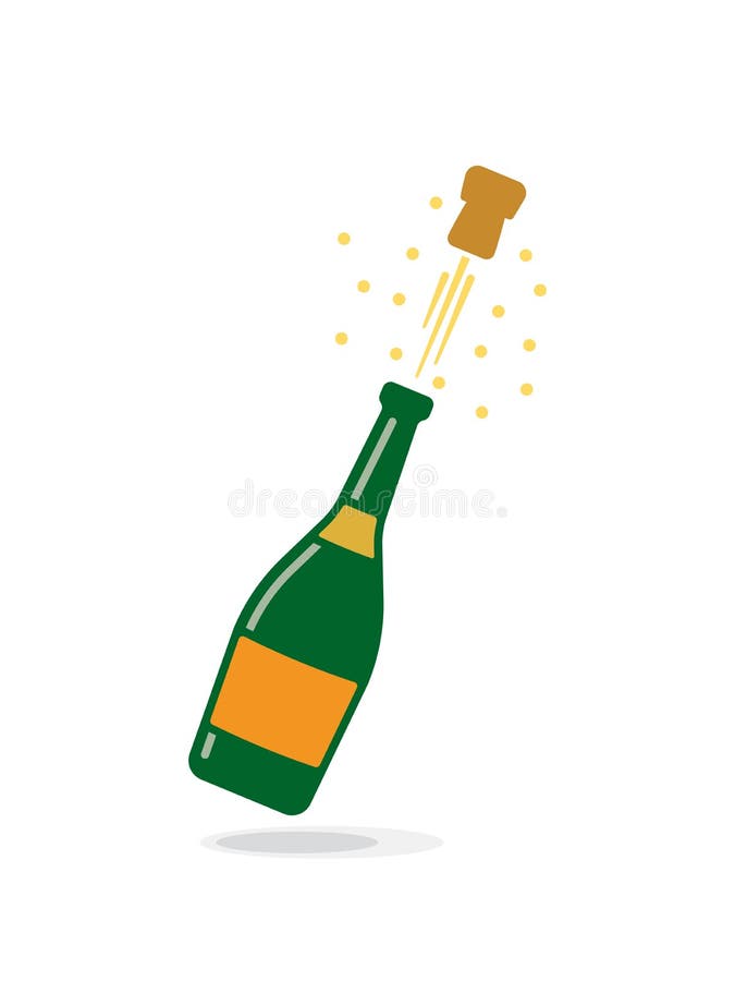Popping Champagne Bottle Cartoon Vector Stock Vector - Illustration of ...