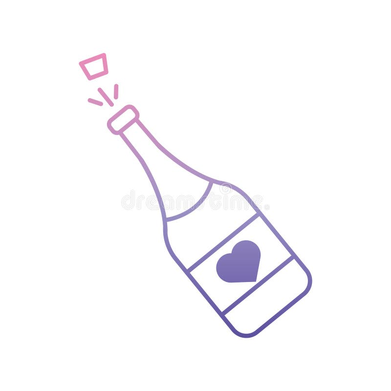 Popping Champagne Bottle. Vector Stock Vector - Illustration of sweet ...