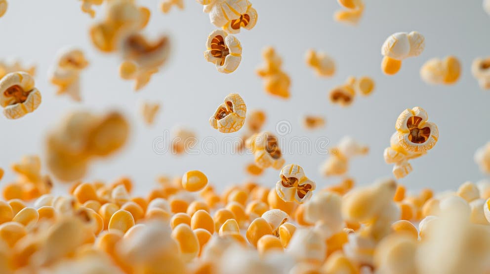 Popping Popcorn in Motion stock photo. Image of suspended - 312428412