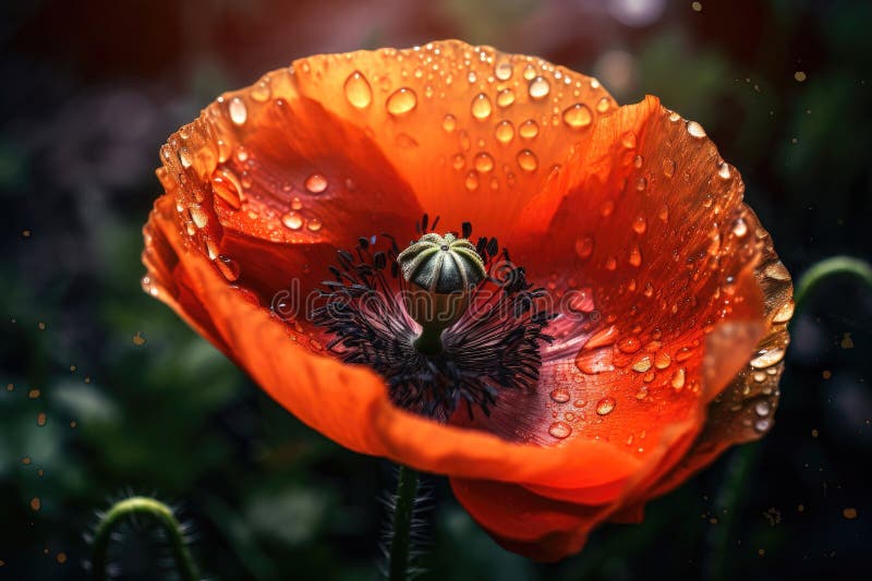 Poppy. AI generated stock illustration. Illustration of idyllic - 274693030