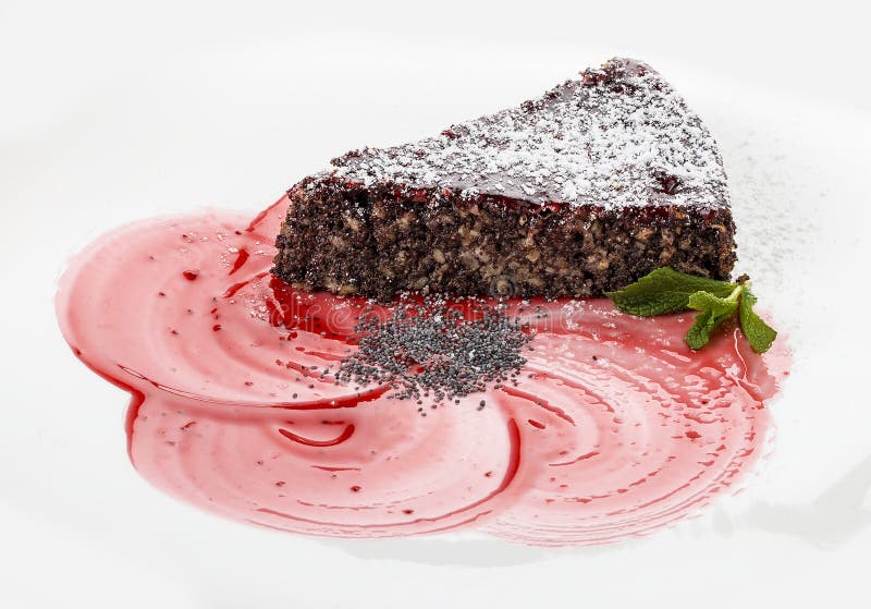 Poppy-Apple Pie. Vegetarian Dish. on White Background Stock Image ...