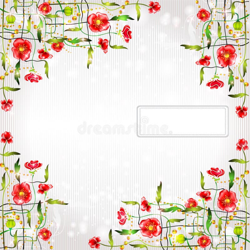 Poppy Color Background Banner Stock Vector - Illustration of plant ...