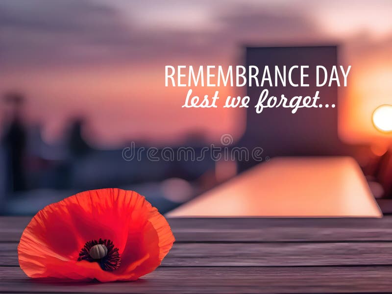 Poppy Day Concept. Remembrance Day - Lest we Forget Stock Image - Image ...