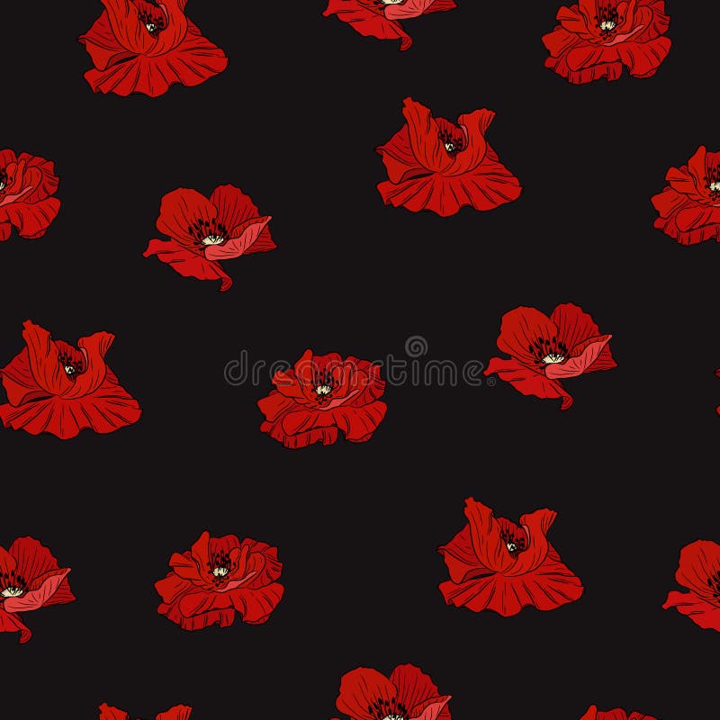 Poppy flower pattern2 stock vector. Illustration of floral - 174930568
